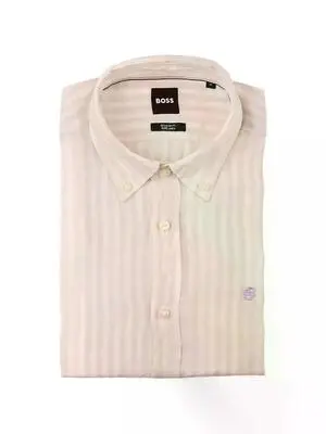 BOSS Striped Linen Shirt - Neutrals