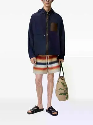 Loewe X Paula's Ibiza Hooded Coat With Leather Trims