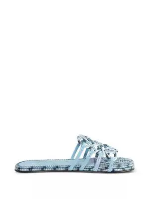Loewe Petal Anagram Embroidered Sandals - Blue