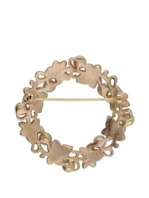 TRIFARI Tone Faux Pearl Leaf Brooch