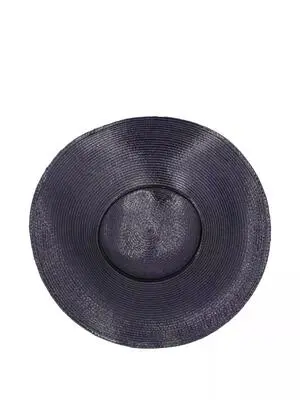 Vintage Floral Appliqué Wide Brim Hat