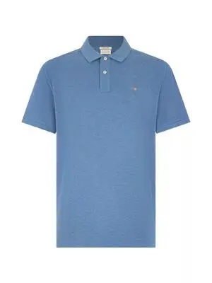 Gant Logo-embroidered Short-sleeve Polo Shirt - Blue