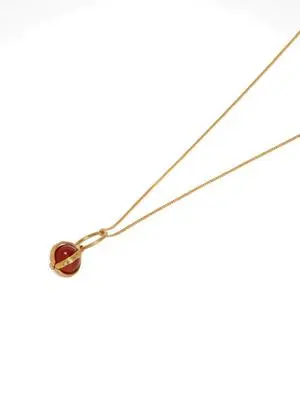 JIL SANDER Brass Agate Pendant Necklace