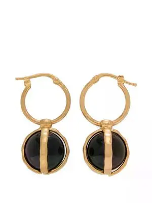 JIL SANDER Onyx Pendant Earrings - Black