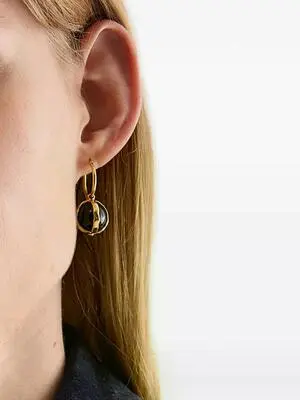 JIL SANDER Onyx Pendant Earrings