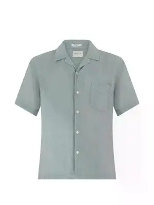 Gant Short-sleeved Linen Shirt - Grey