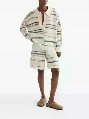 TWP Stripe Intarsia V-neck Sweater