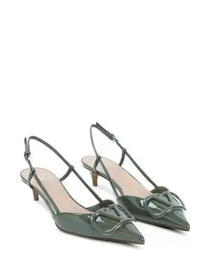 Valentino Garavani Logo-plaque Pumps - Green