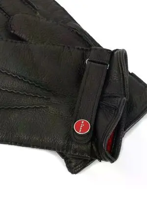 Kiton Logo Plaque Leather Gloves