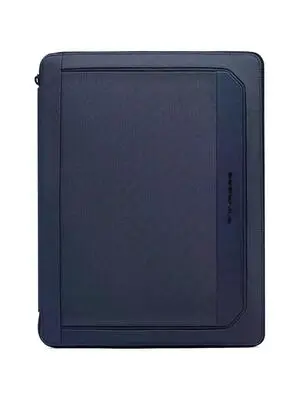 PIQUADRO Leather-trimmed Notepad Holder - Blue