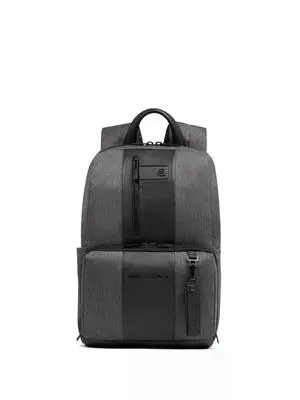 PIQUADRO Leather Panel Backpack - Grey