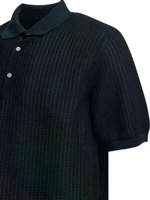 BEAMS Open-knit Short-sleeve Polo Shirt