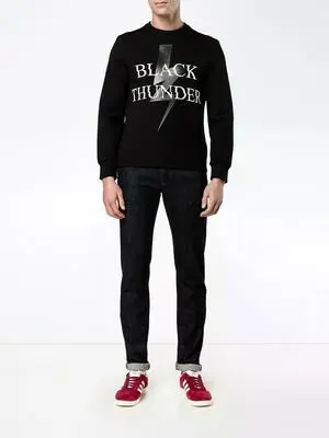 Neil Barrett Lightning Bolt Print Crewneck Sweater