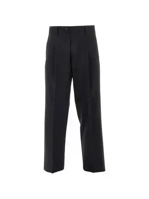 BRERAS MILANO Orazio Pleated Virgin Wool Trousers - Blue