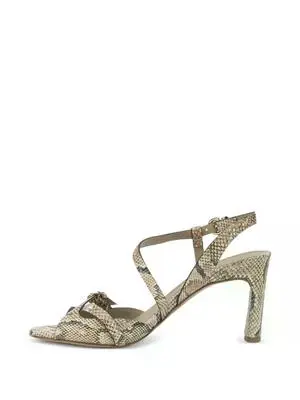 DEL CARLO Snakeskin-effect Buckle Sandals