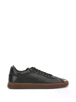 Officine Creative Halo Grainy-leather Sneakers - Black