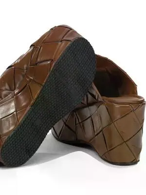 PONS QUINTANA Elisa Woven Leather Platform Sandals