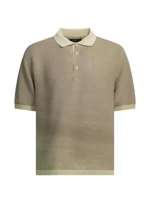 BEAMS Textured-knit Short-sleeve Polo Shirt - Neutrals