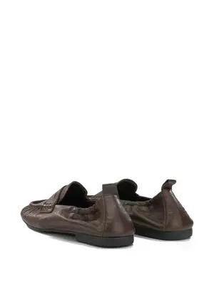 SUMMERY COPENHAGEN Ruched Leather Loafers