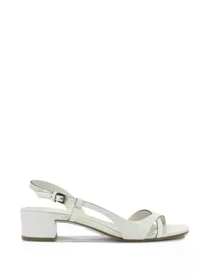 DEL CARLO Crossover Strap Slingback Sandals - White