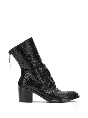 STRATEGIA SHOES Strategia Snakeskin-effect Leather Boots - Black