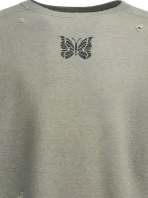 Needles Butterfly Print Distressed Sweatshirt
