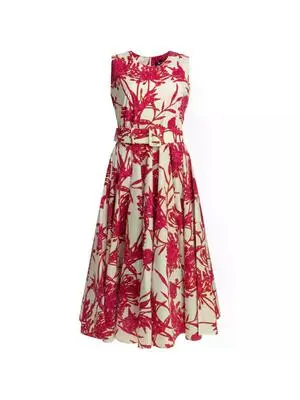 Samantha Sung Abelia Floral-print Belted Midi Dress
