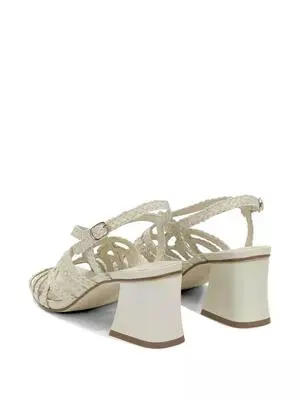 PONS QUINTANA Braided Leather Heeled Sandals