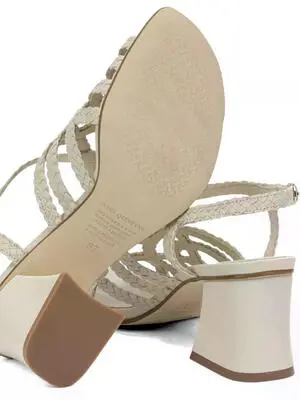 PONS QUINTANA Braided Leather Heeled Sandals
