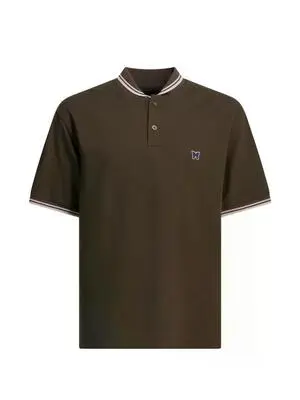Needles Embroidered-logo Striped-trim Polo Shirt