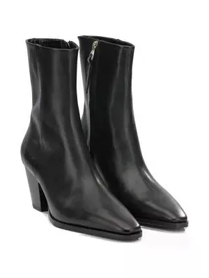AeydĒ Hedvig Pointed-toe Leather Ankle Boots - Black