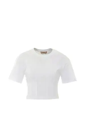 TWINSET Crew Neck T-shirt With Bustier Detailing