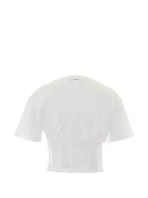 TWINSET Crew Neck T-shirt With Bustier Detailing