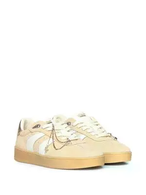 CRIME LONDON Wembley Chain-detail Suede Sneakers