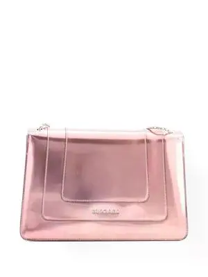 BVLGARI Serpenti Forever Metallic Leather Medium Shoulder Bag - Pink