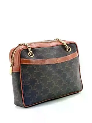 Celine Patapans Bag Triomphe Coated Canvas Small Shoulder Bag