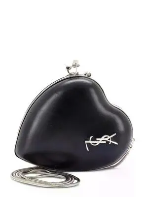 Saint Laurent Heart Chain Box Clutch - Black