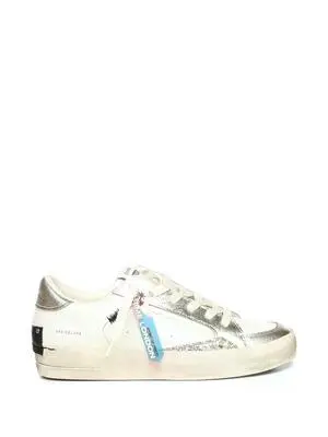 CRIME LONDON Sk8 Deluxe Glitter Detail Sneakers - White