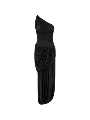 MAYGEL CORONEL Ruched One-shoulder Dress - Black