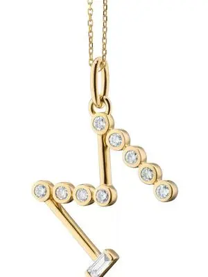 Monica Rich Kosann 18k Yellow Diamond 'm' Initial Pendant Necklace