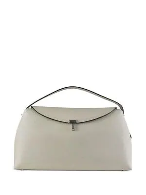 TOTEME T-lock Grained Leather Shoulder Bag - White