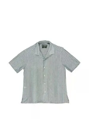 Gitman Bros Striped Camp-collar Shirt - Green