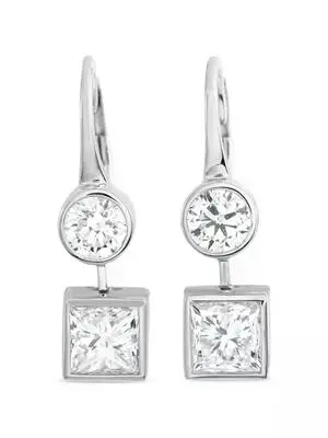 LB EXCLUSIVE 18k White Gold Diamond Drop Earrings