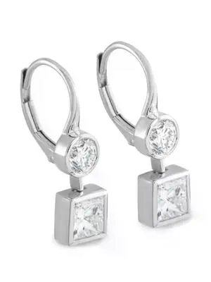 LB EXCLUSIVE 18k White Gold Diamond Drop Earrings