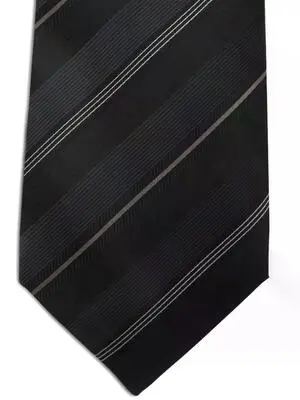 Brunello Cucinelli Diagonal Stripe Silk Tie - Grey