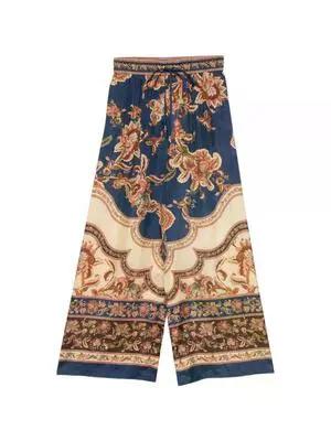 Zimmermann Aster Floral-print Drawstring Trousers