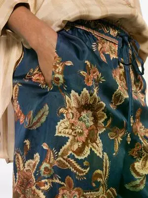 Zimmermann Aster Floral-print Drawstring Trousers