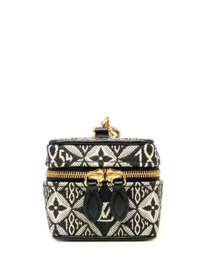 LOUIS VUITTON 2021 Monogram Jacquard Since 1854 Vanity Bag Charm Key Chain - Black