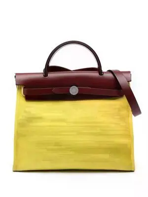 Hermès Toile Herbag Zip 31 Satchel - Red
