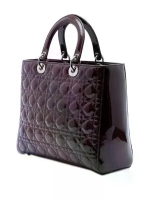 Dior Large Patent Cannage Lady Satchel